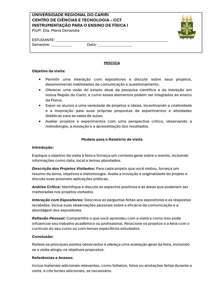 Relatório Mocica | PDF