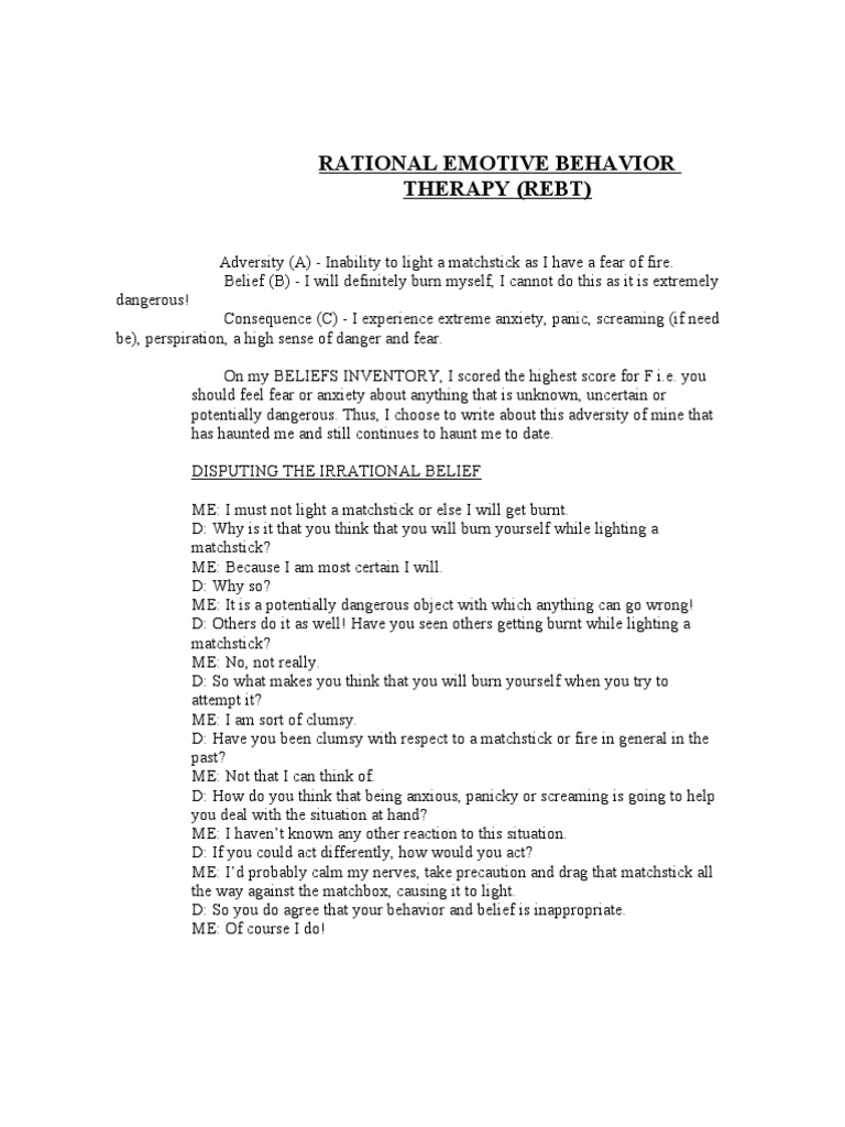 Rational Emotive Behavior Therapy | PDF | Rational Emotive Behavior ...
