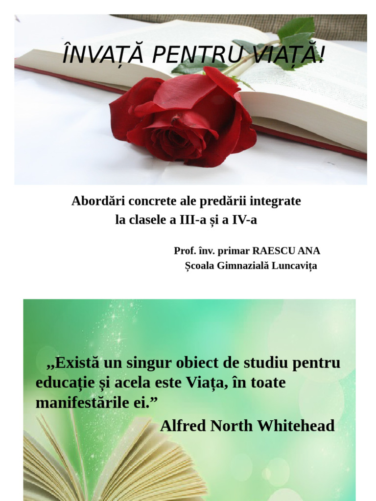 Invata Pentru Viata | PDF