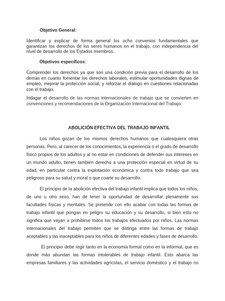 La Abolicion Efectiva Del Trabajo Infantil. | PDF