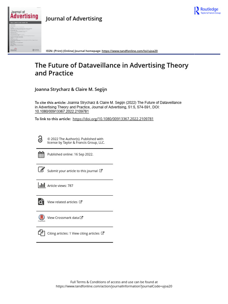 The Future of Dataveillance in Advertising Theory | PDF