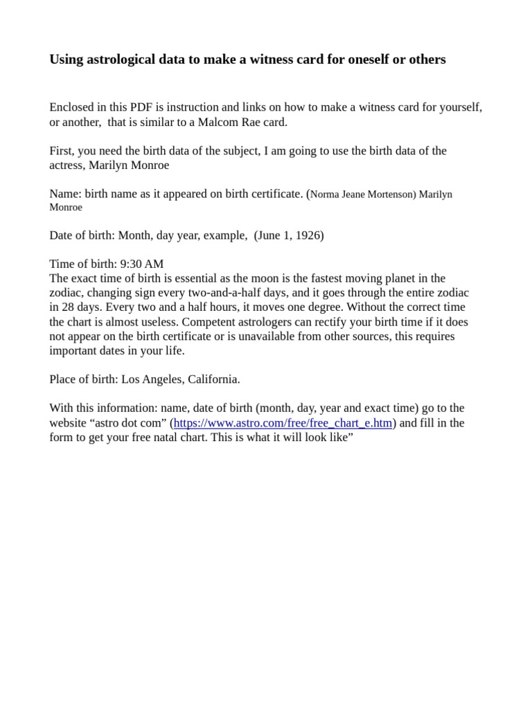 Rae Card Instructions | PDF