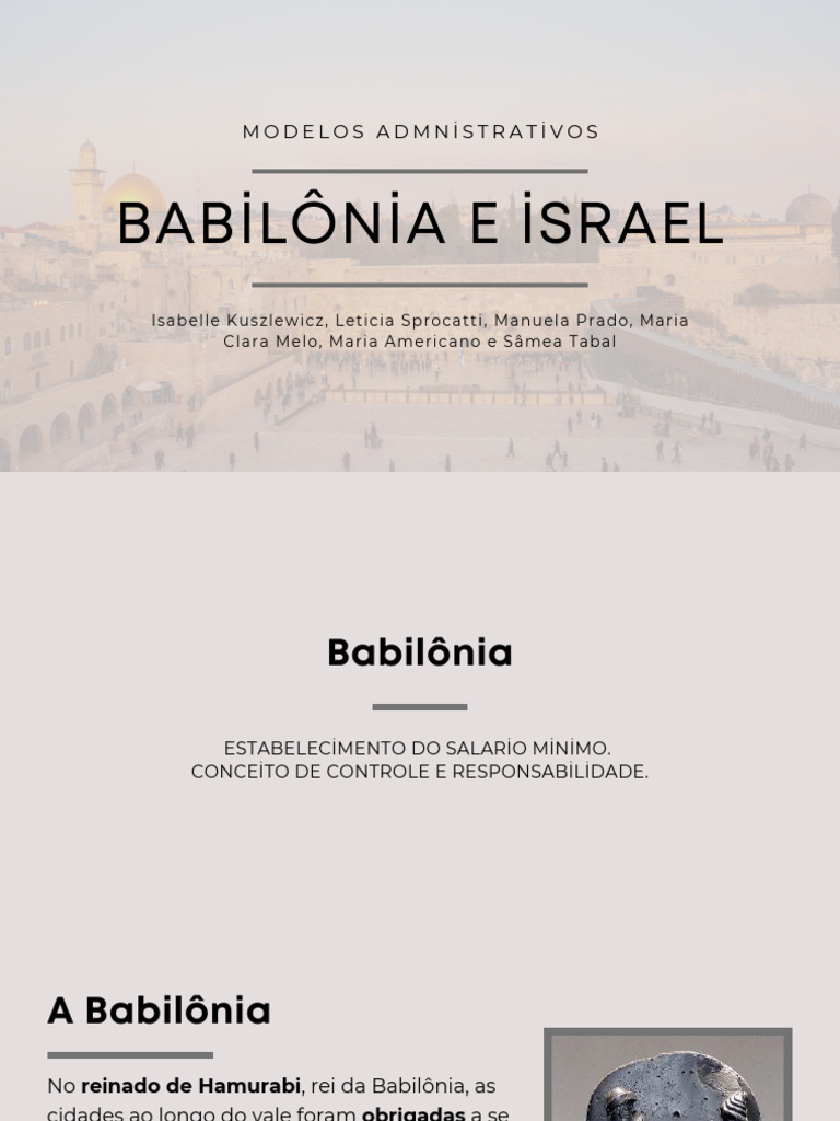 Babilônia e Israel: Modelos Administrativos | PDF