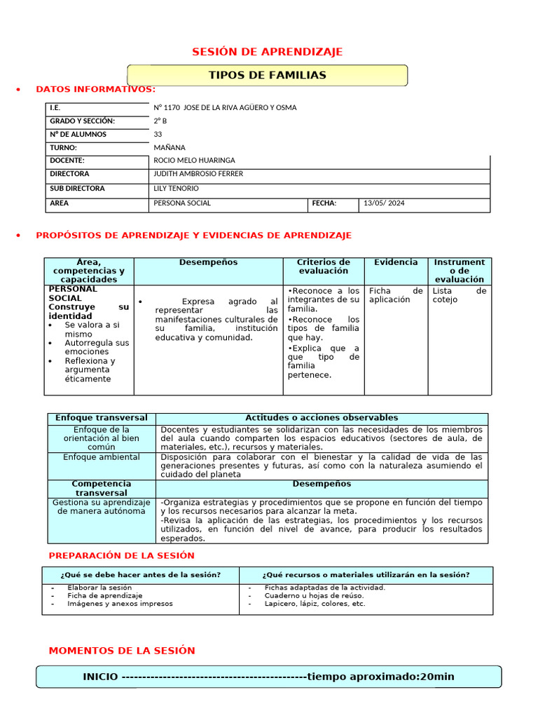 s1 Sesion d1 Ps Tipos de Familia | PDF