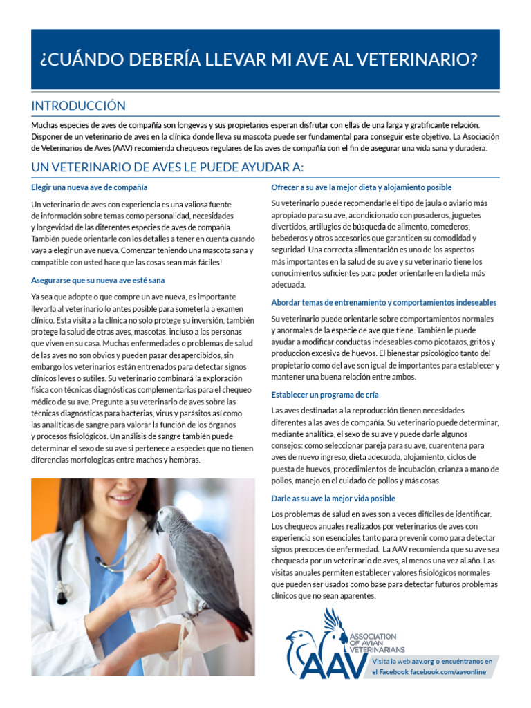AAV - When To Visit A Vet - SPAN | PDF