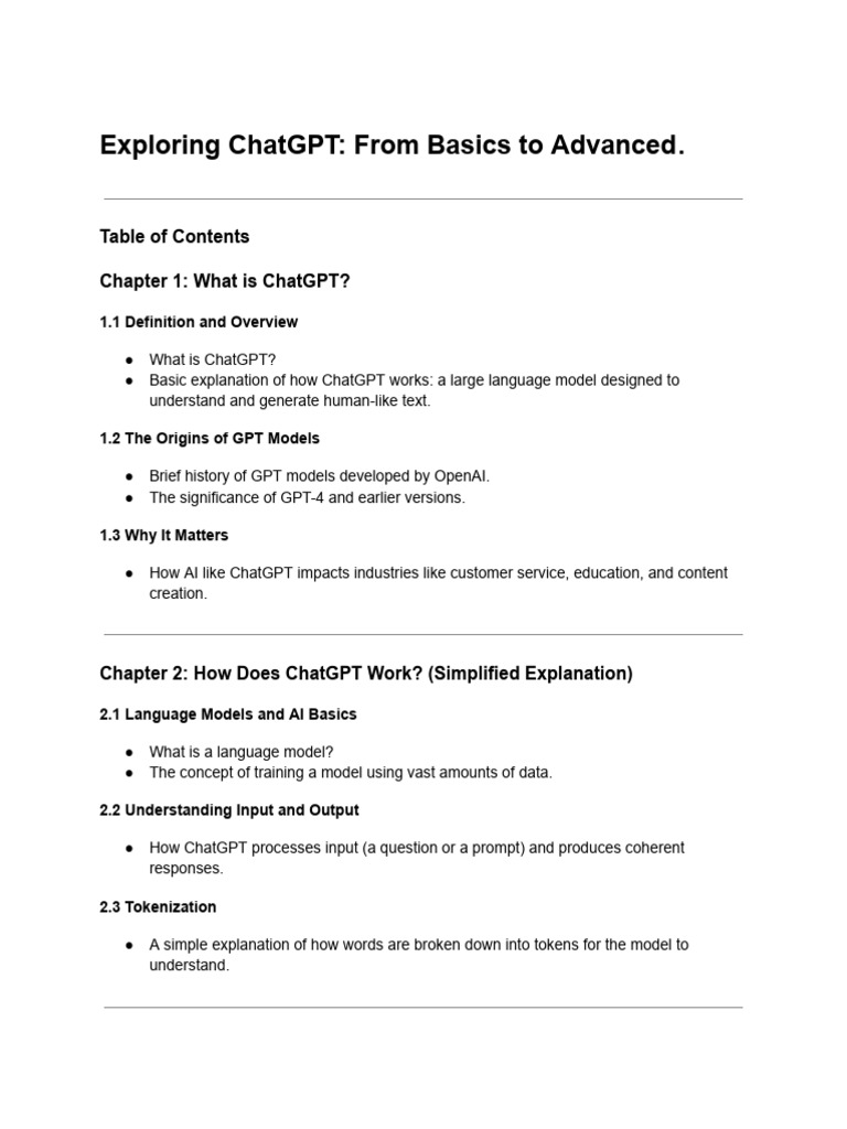 Exploring ChatGPT - From Basics To Advanced | PDF
