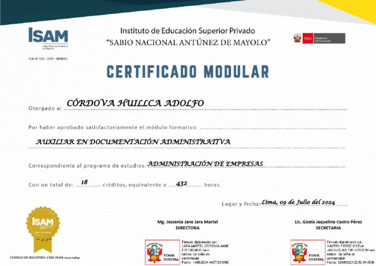 Certificado Modular | PDF