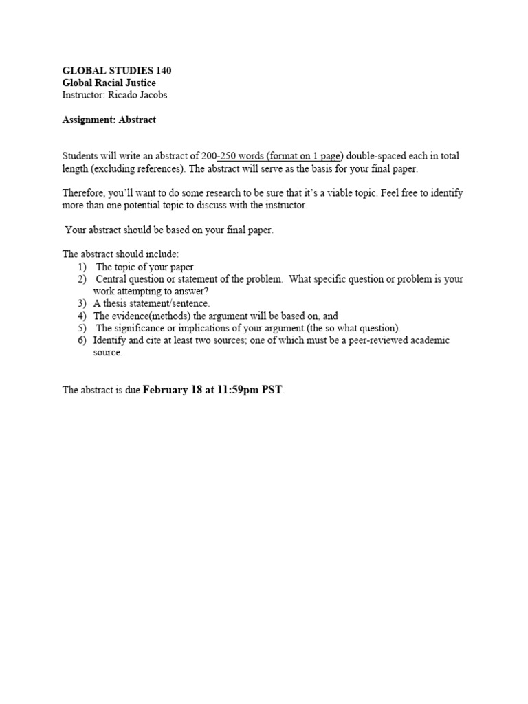 Abstract Guidelines | PDF Abstract Guidelines | PDF