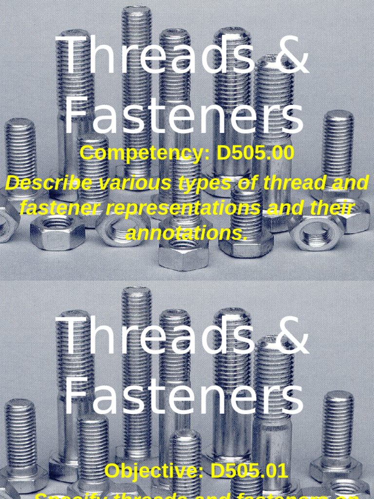 Threads and Fasteners | PDF