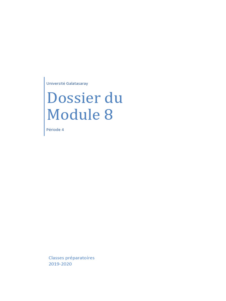 Dossier Module 8 (Période 4) | PDF