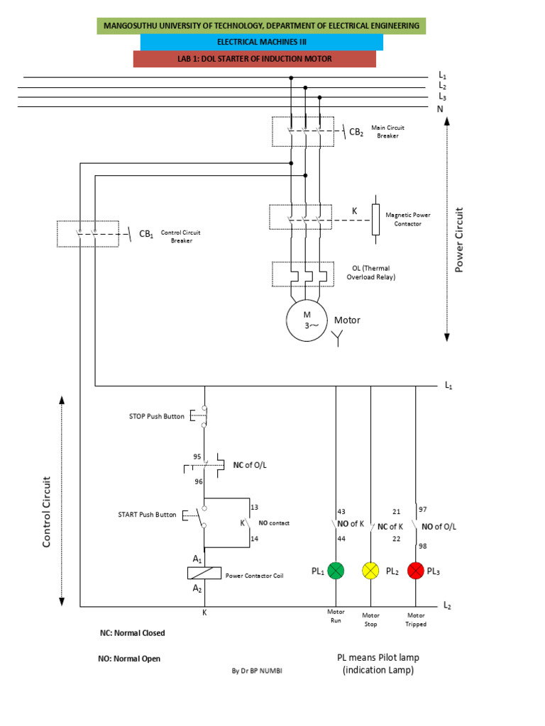 DOL Starter of 3-Phase Induction Motor-PRAC1 | PDF | Electricity ...