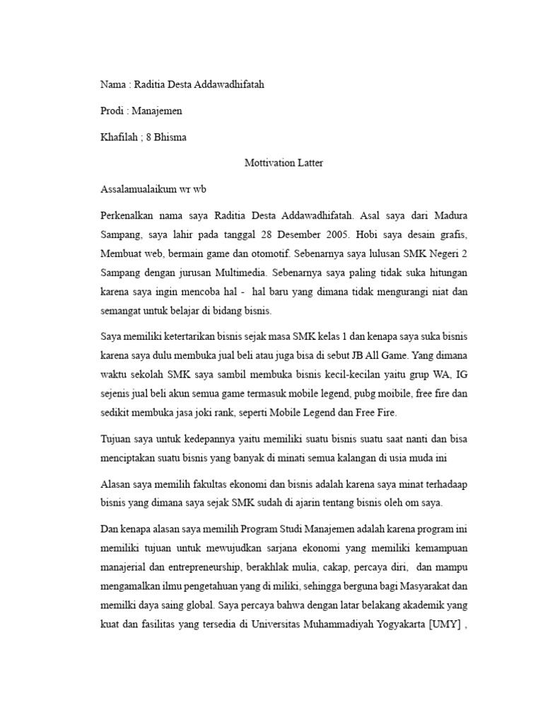 Motivatian Raditia | PDF