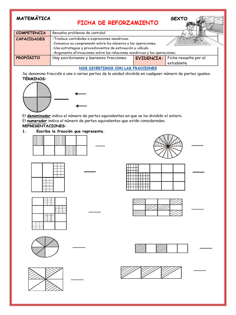 Anexo 2 Lectura y Escritura de Fracciones | PDF