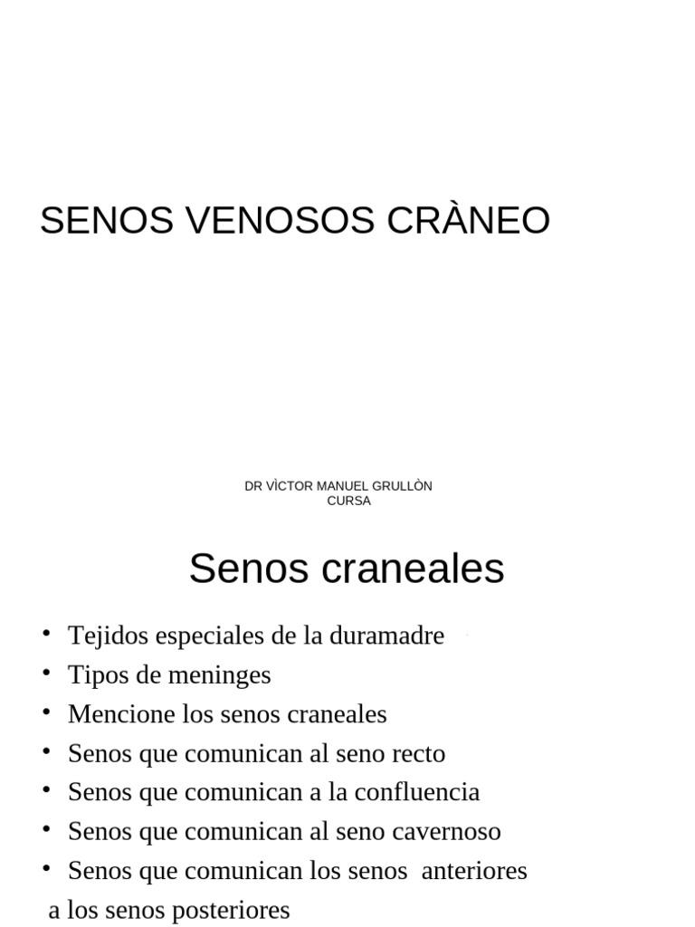 Senos Venosos Craneales Meninges Pdf