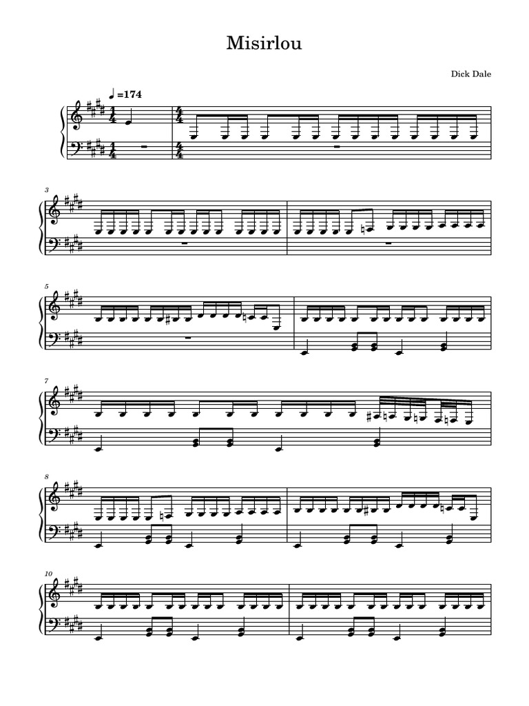 Misirlou Dick Dale - Piano | PDF