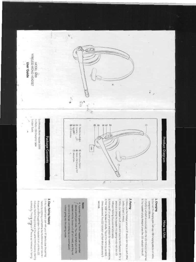 m99 Wireless Mono Headset User Manual | PDF