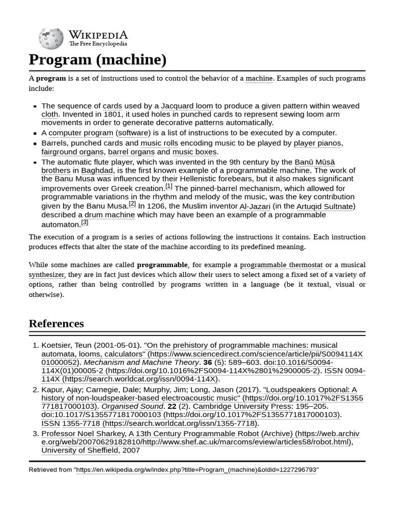 Program (Machine) | PDF