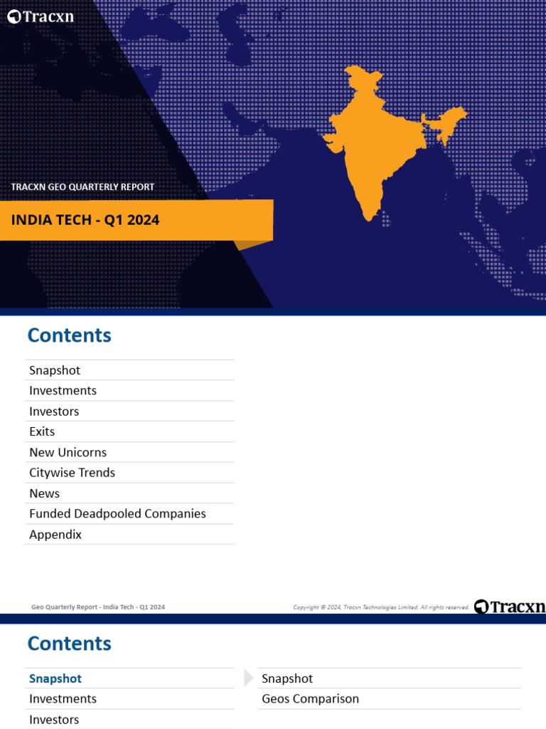 India Tech Quarterly Funding Report - Q1 2024 | PDF