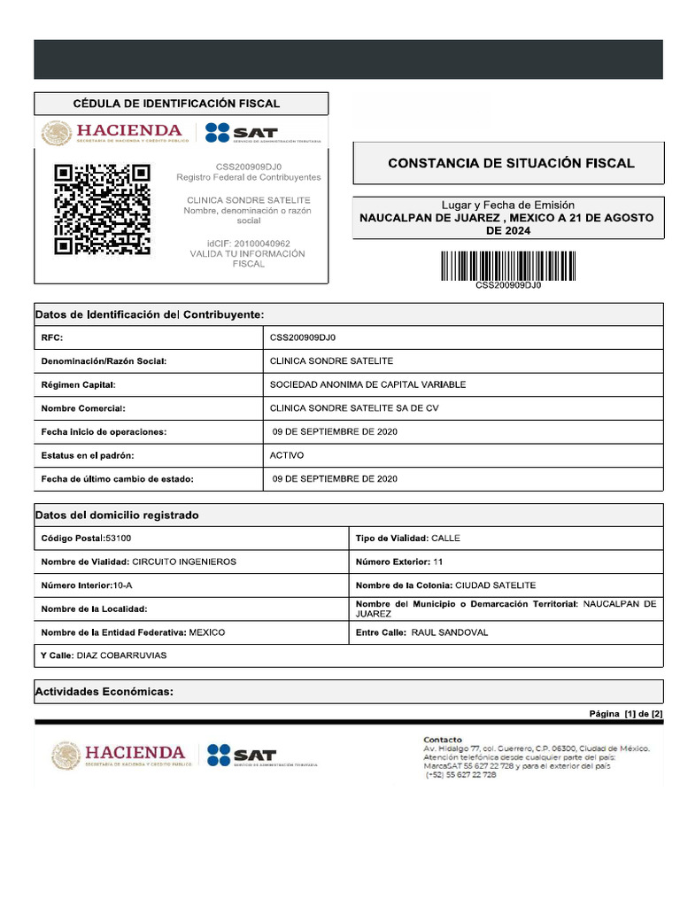 CSF 21agt24 - Clinica Sondre Sat | PDF