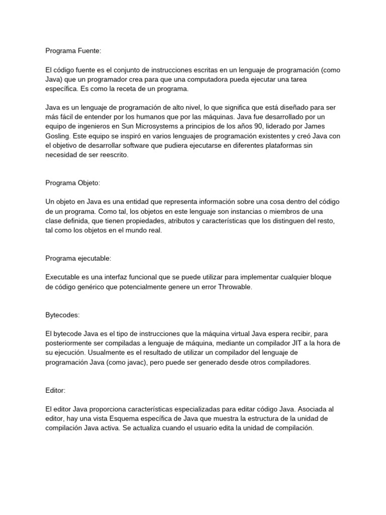 Elementos Lenguaje De Programación Pdf Java Lenguaje De