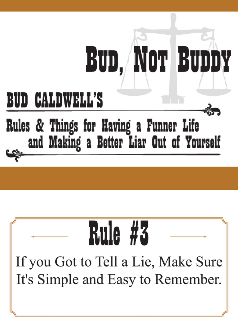 Bud Not Buddy Rules and Things | PDF
