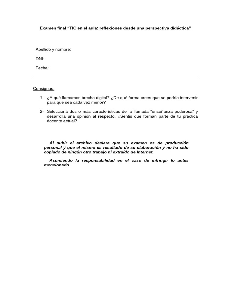 Examen Final Tics | PDF