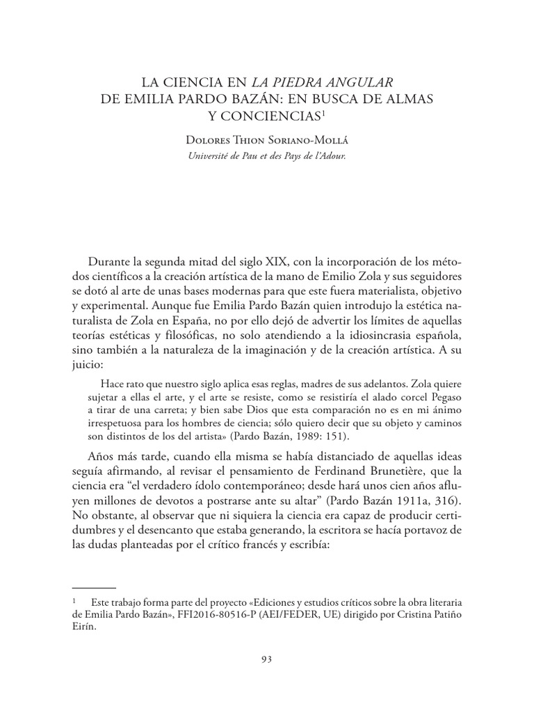 eMILIA PARDO BAZAN LA PIEDRA ANGULAR | PDF