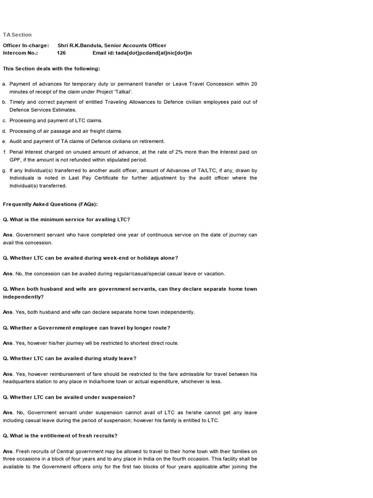 TADA FAQ PCDA Pune | PDF