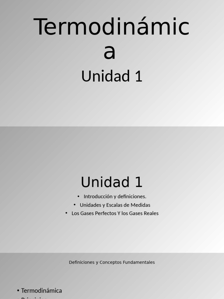 Termodinámica - Unidad 1 - Clase 1 y 2 | PDF