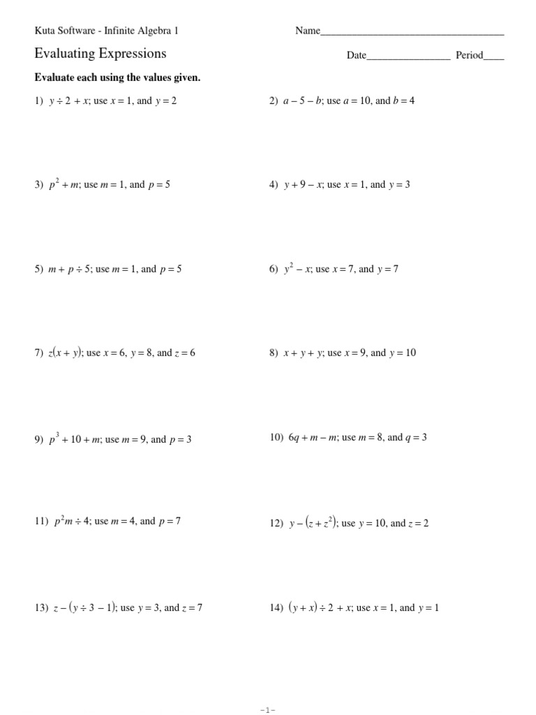 Evaluating Expressions | PDF