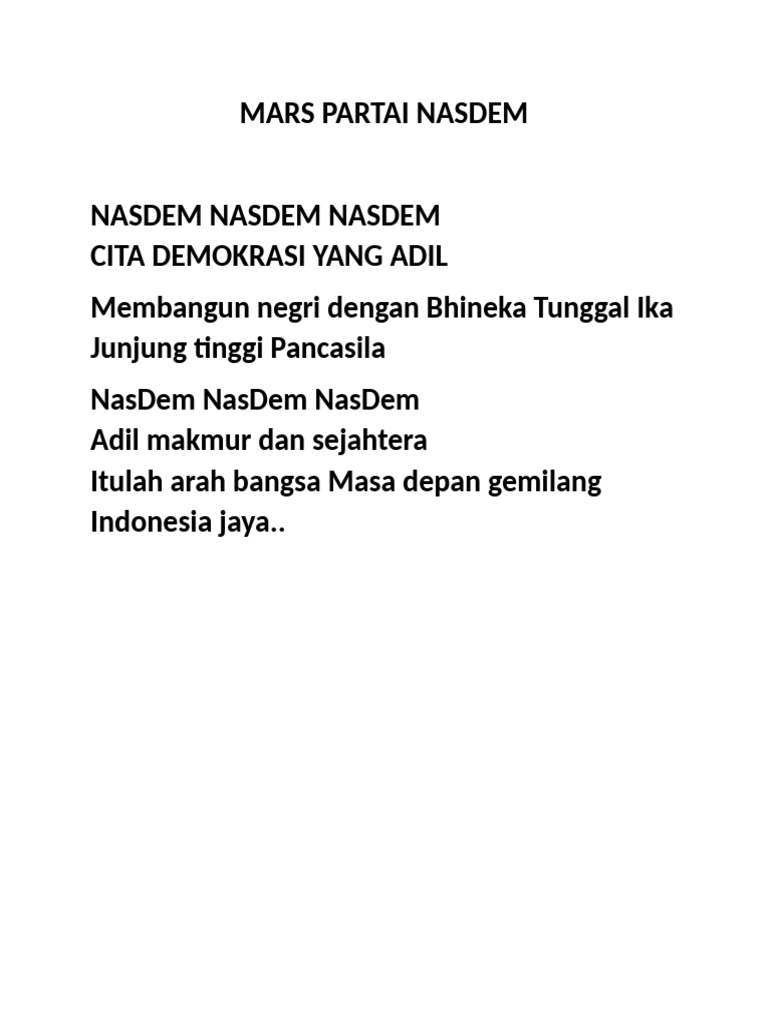 Mars Partai Nasdem | PDF