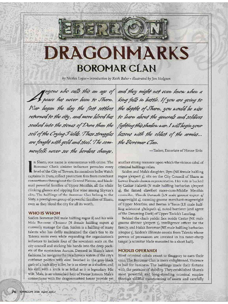 Boromar Clan - Dragonshard Article | PDF