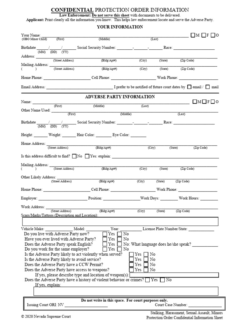 Confidential Info Sheet | PDF