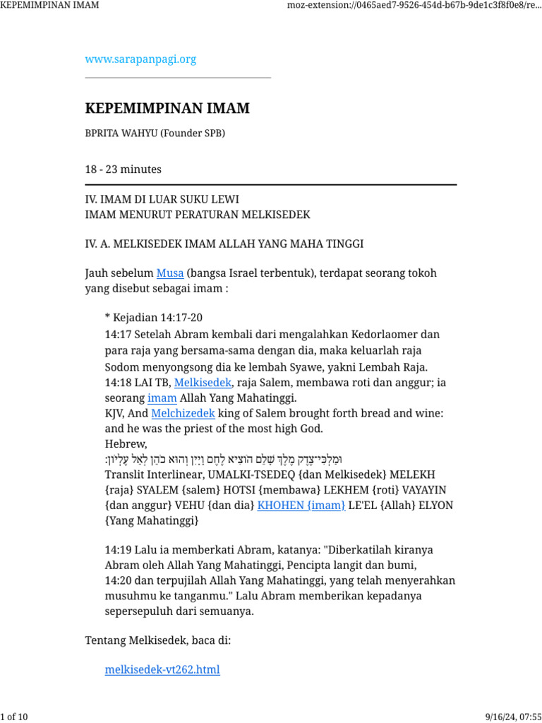 Kepemimpinan Imam | PDF