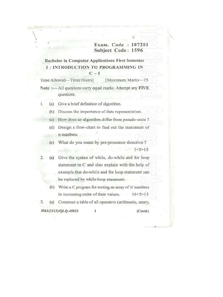 Introduction To Programming C101 | PDF