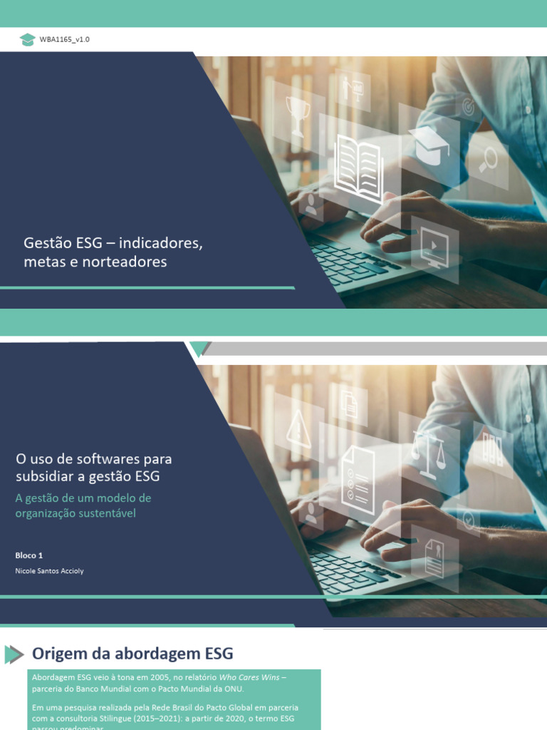 Gestão ESG Indicadores, Metas e Norteadores: WBA1165 - v1.0 | PDF