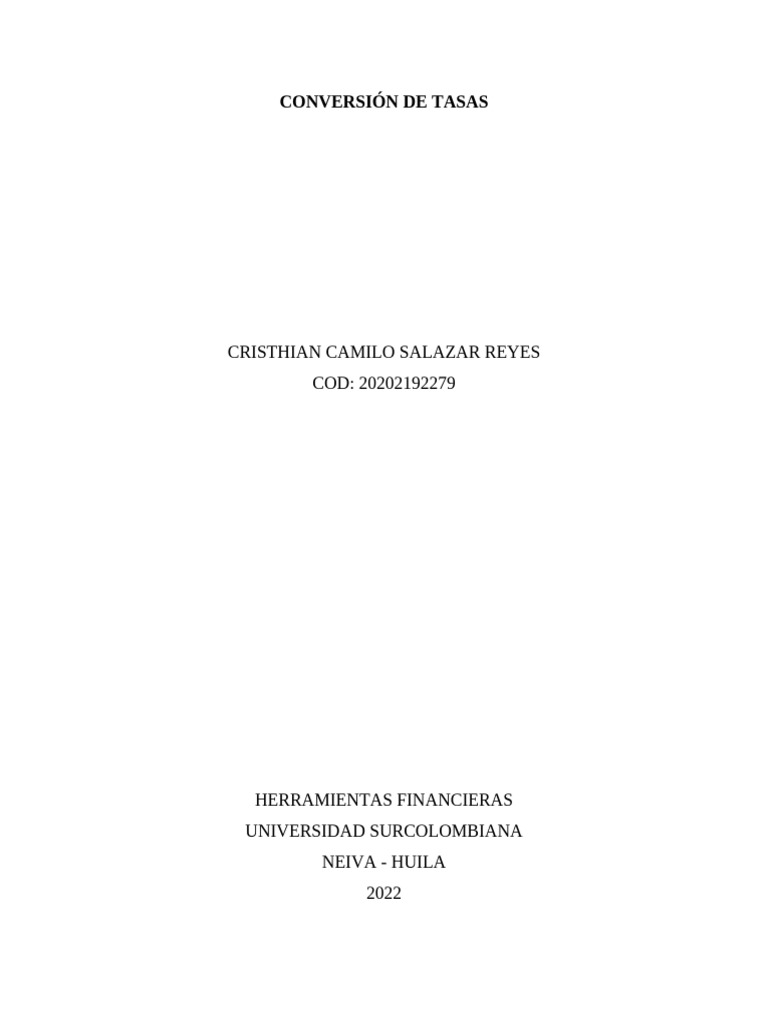 Conversión de Tasas | PDF