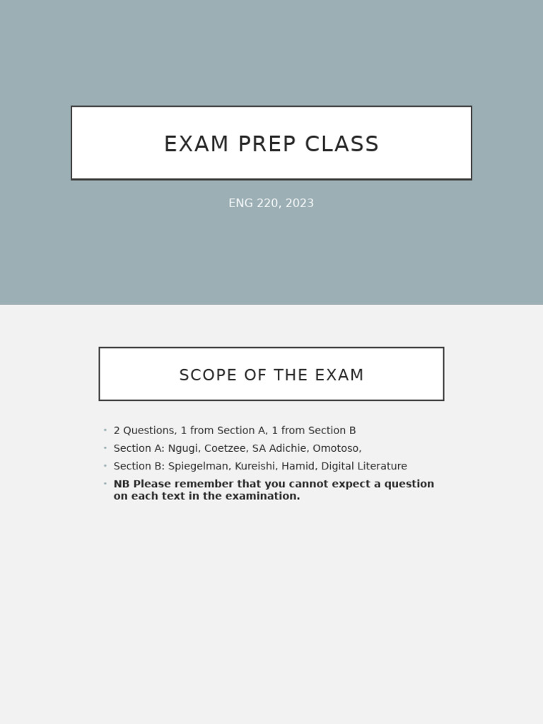 Exam Prep Class_2023.Pptx 2 (1) | PDF