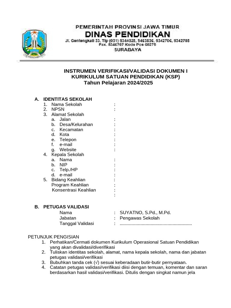 Instrumen - Verval - KSP - SMK - 2024 New | PDF