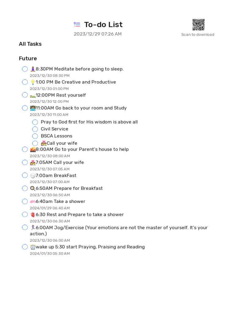 TodoList 20231229 1703806001455 | PDF