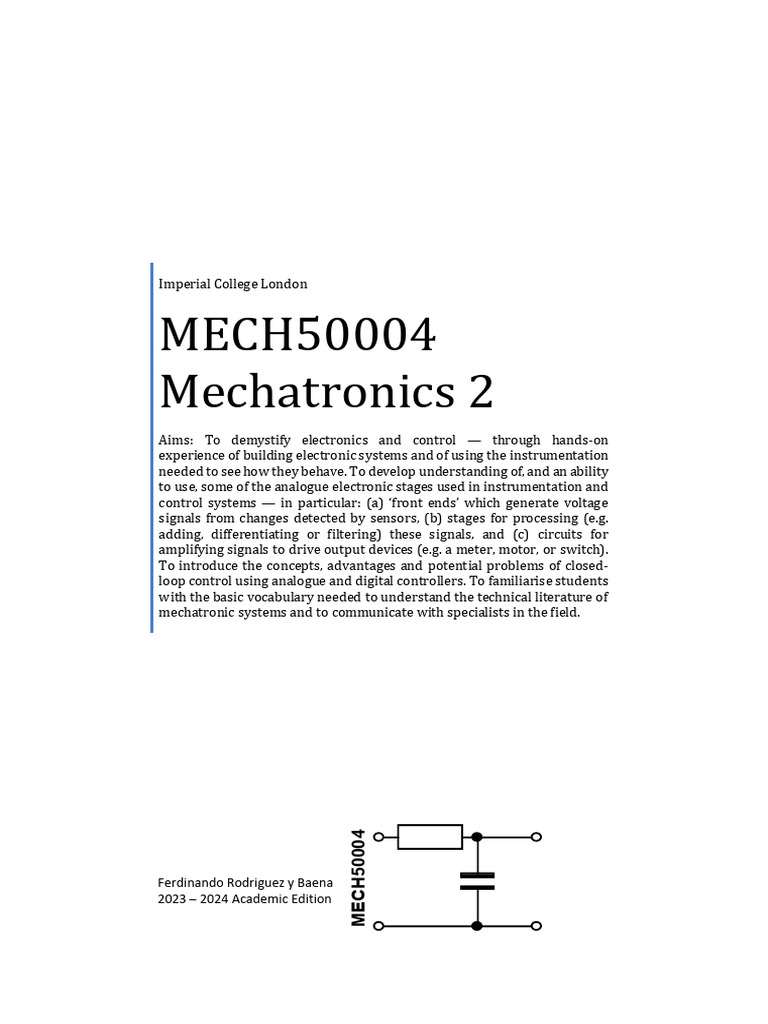 ME2 Mechatronics | PDF