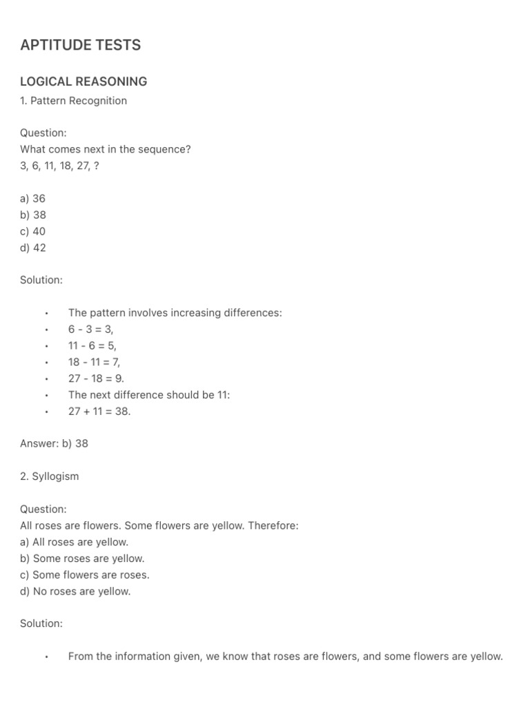 Aptitude Tests | PDF