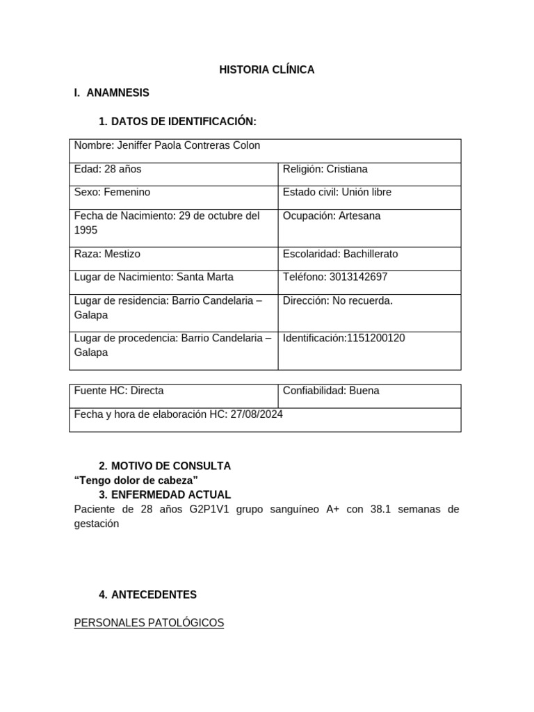 Modelo Historia Clínica | PDF