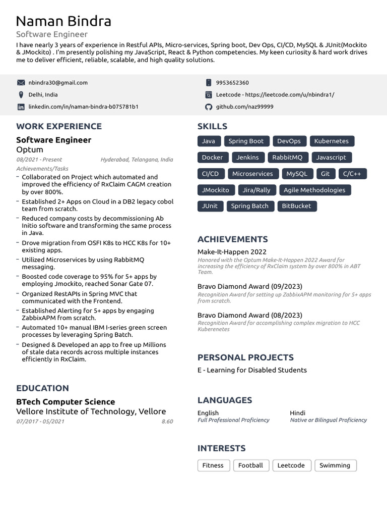 Naman's Resume | PDF