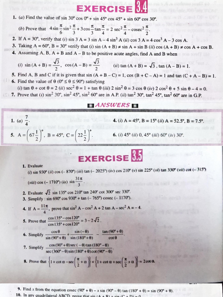 Trigonometry Part 2 Of Worksheet Pdf