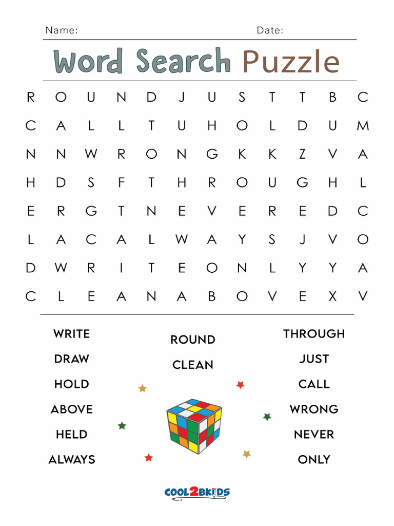 3rd Grade Word Search Printable | PDF