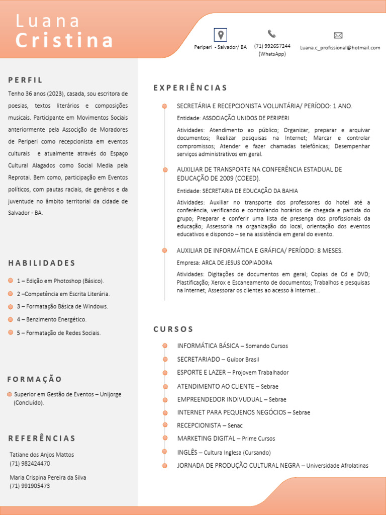 Currículo de Luana - 2023 | PDF