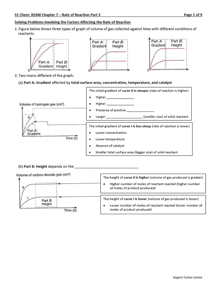 KSSM Chapter 7 - Rate of Reaction Part 3 | PDF | Reaction Rate ...