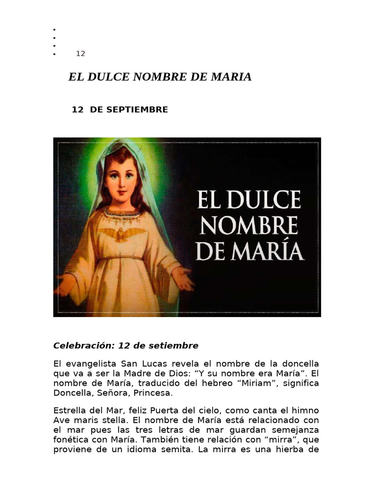 El Dulce Nombre de Maria | PDF