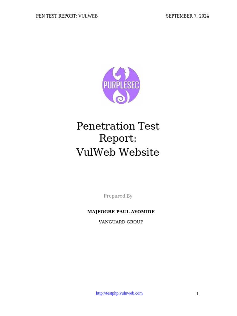 Sample Penetration Test Report PurpleSec | PDF